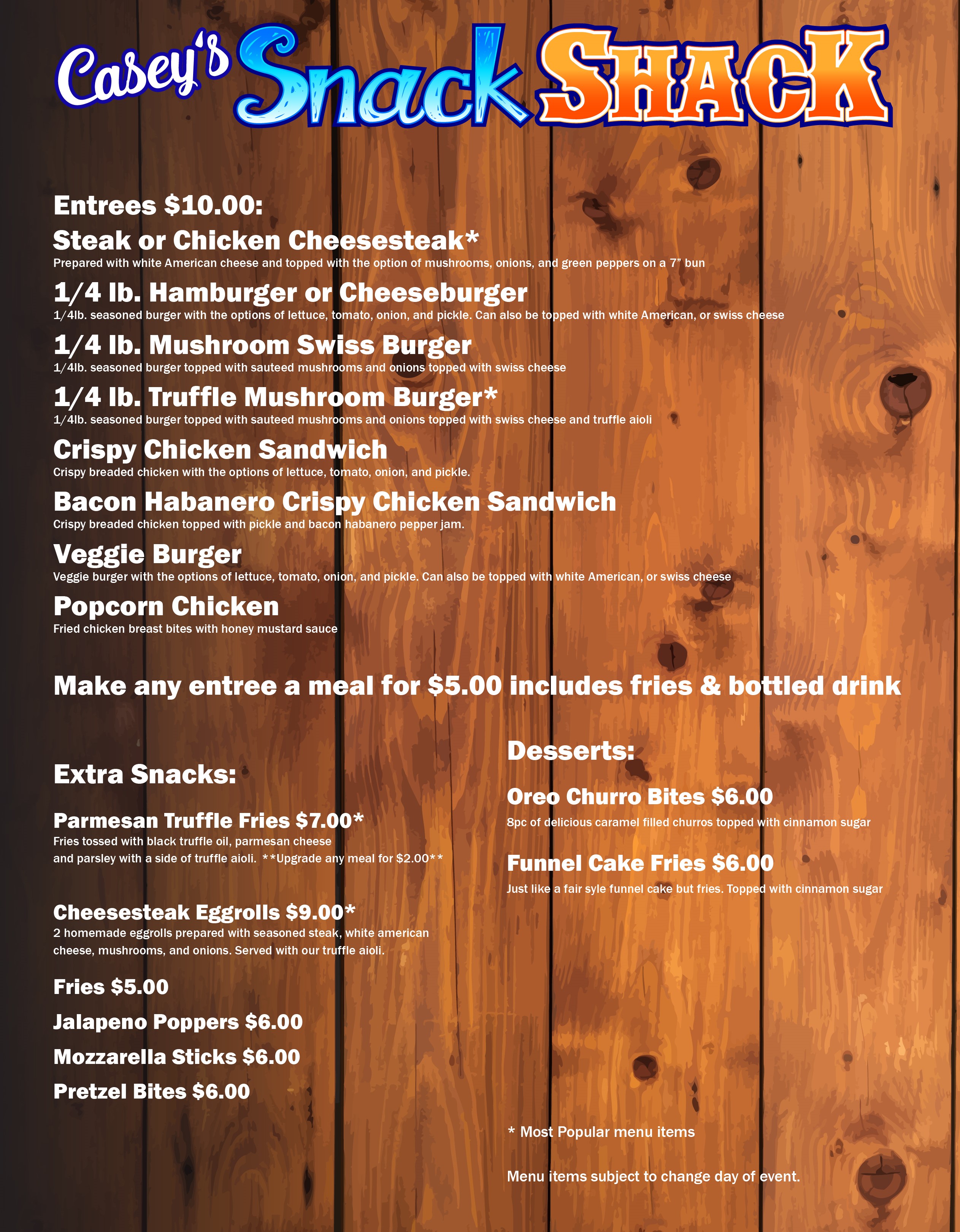 Casey's Concessions - Casey's Snack Shack, Food Truck, Wedding Catering ...